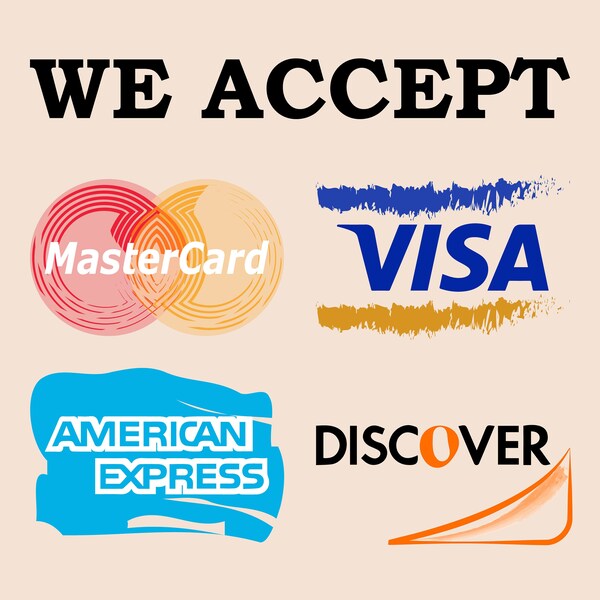 We Accept Credit Card Sign - Etsy