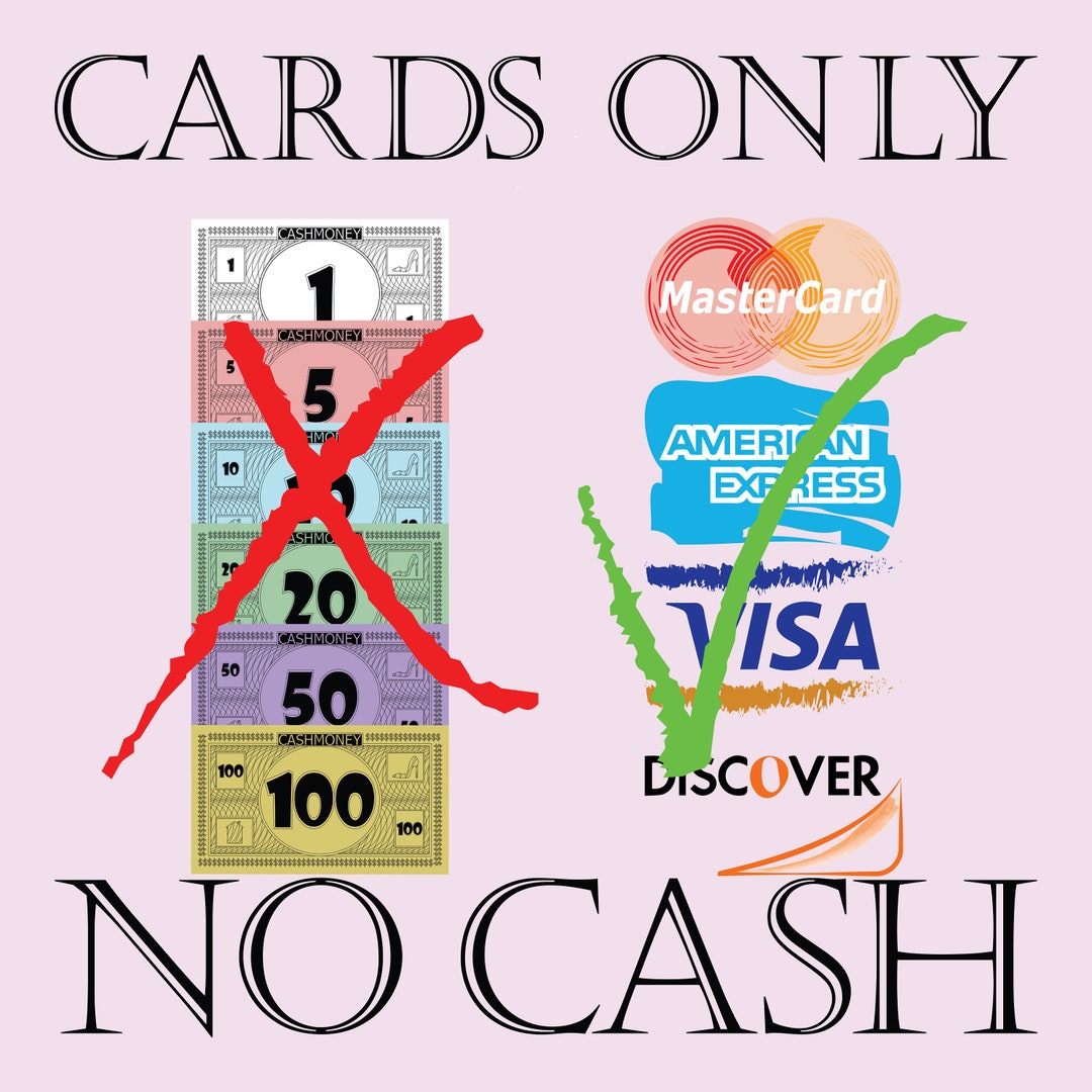 No Cash Sign/art Digital Download Please Contact Me With - Etsy