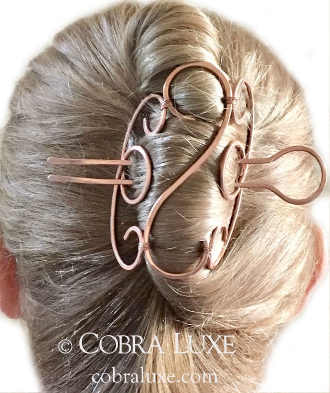 Copper Bun Holder, Hair Bun Cage, Rose Gold Hair Barrette, U Shaped ...
