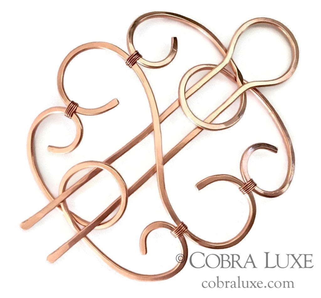 Copper Bun Holder Hair Bun Cage Rose Gold Hair Barrette U | Etsy