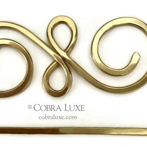 Brass Scroll Hair Stick Barrette Small Gold Hair Clip Long - Etsy