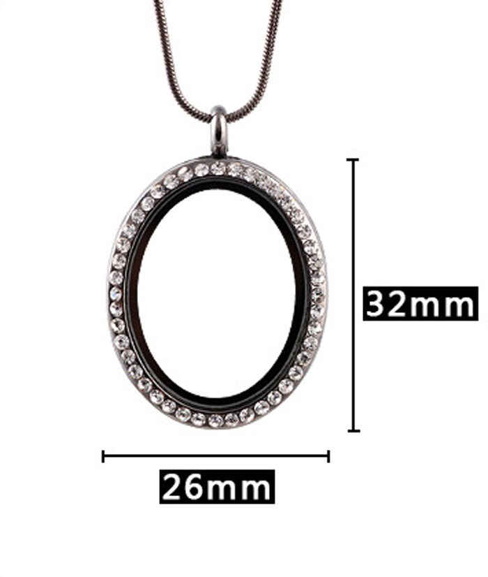 26x32 Oval Floating Locket Pendant,fashion Magnet Closure Locket ...