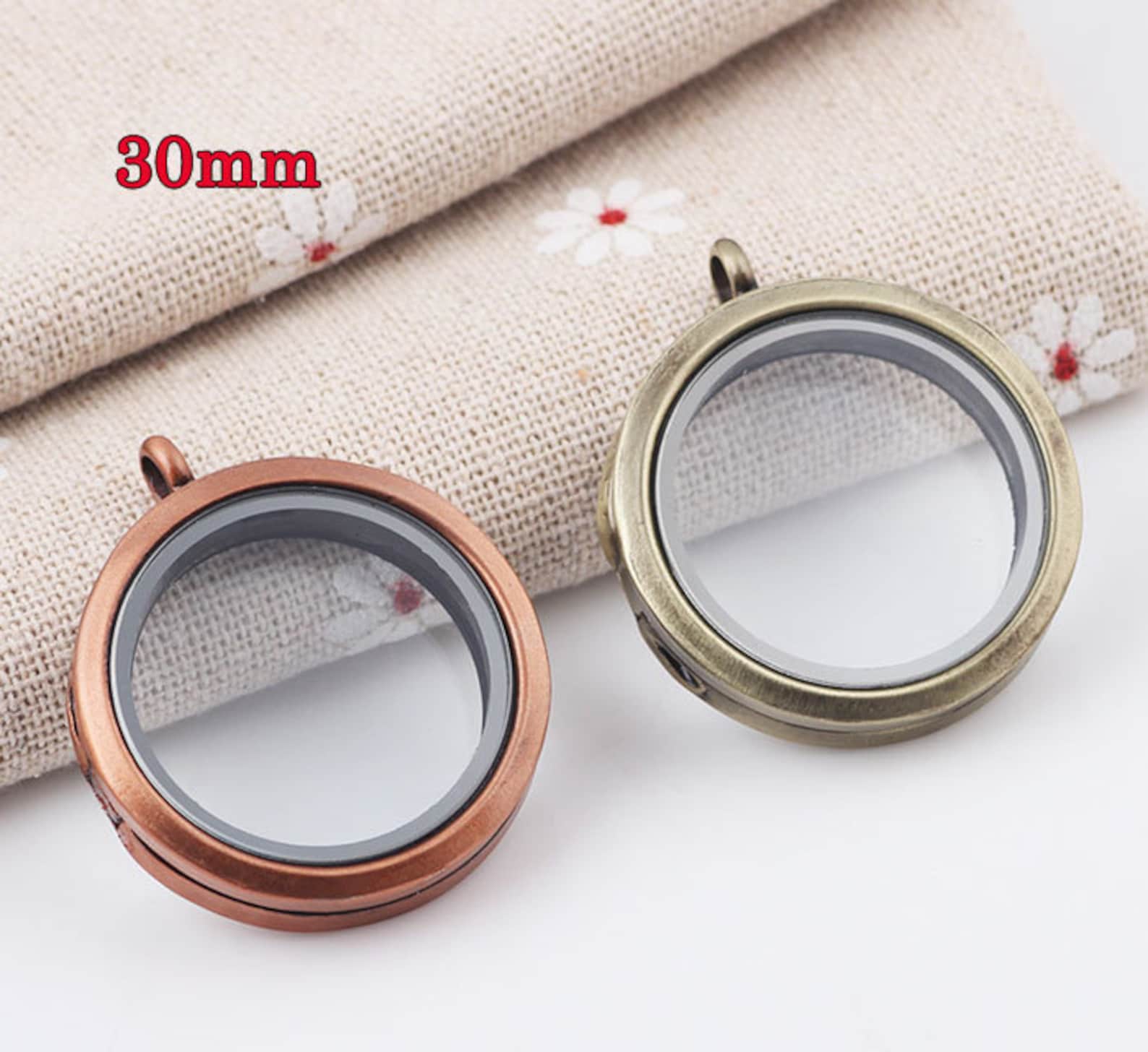 30mm Round Shape Floating Glass Locket magnet Closure Locket - Etsy