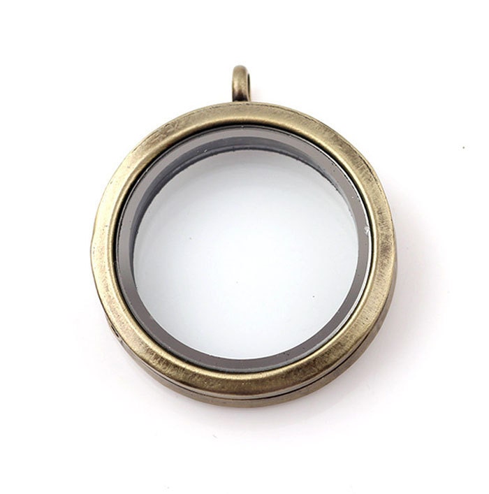 30mm Round Shape Floating Glass Locket ,magnet Closure Locket ...