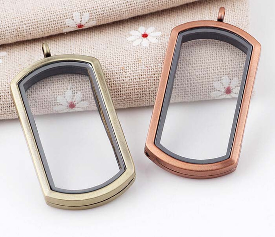 51x28mm Rectangle Shaped Floating Glass Locket floating - Etsy