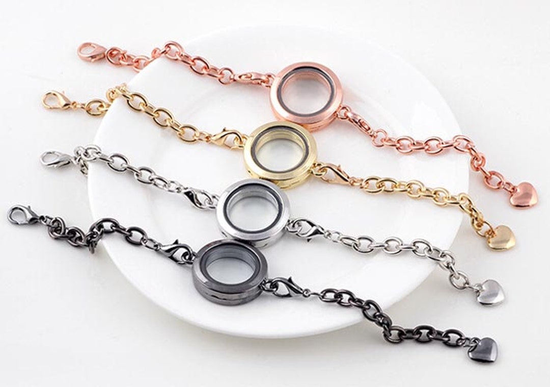 25mm ROUND Floating Locket Bracelet,fashion Magnet Closure Locket ...