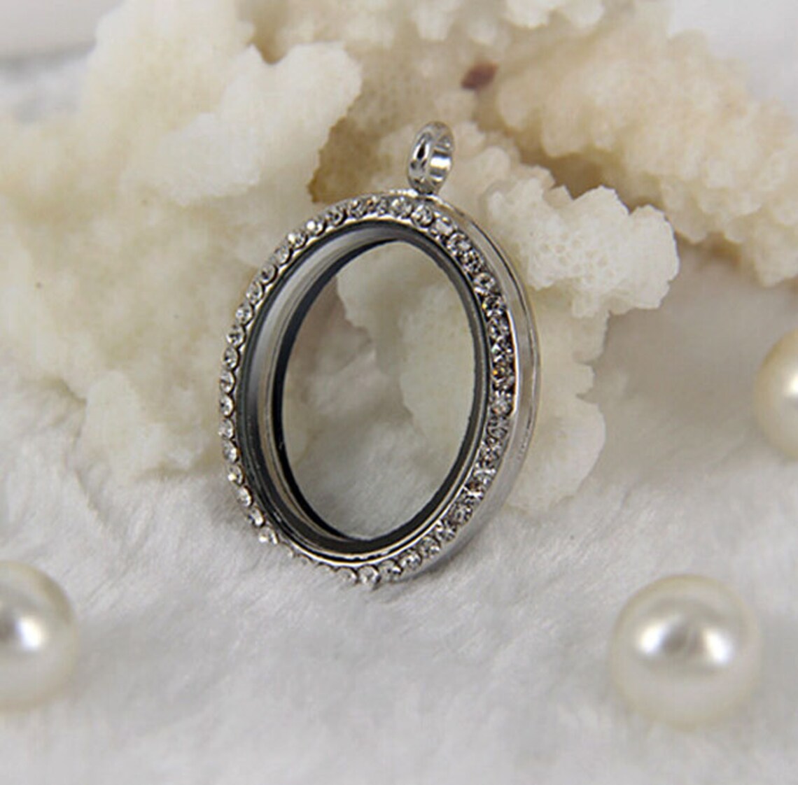 26x32 Oval Floating Locket Pendantfashion Magnet Closure - Etsy