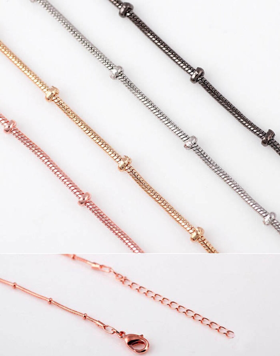 24 60mm Snake Necklace Chain for Floating Lockets ,living Locket Chain ...