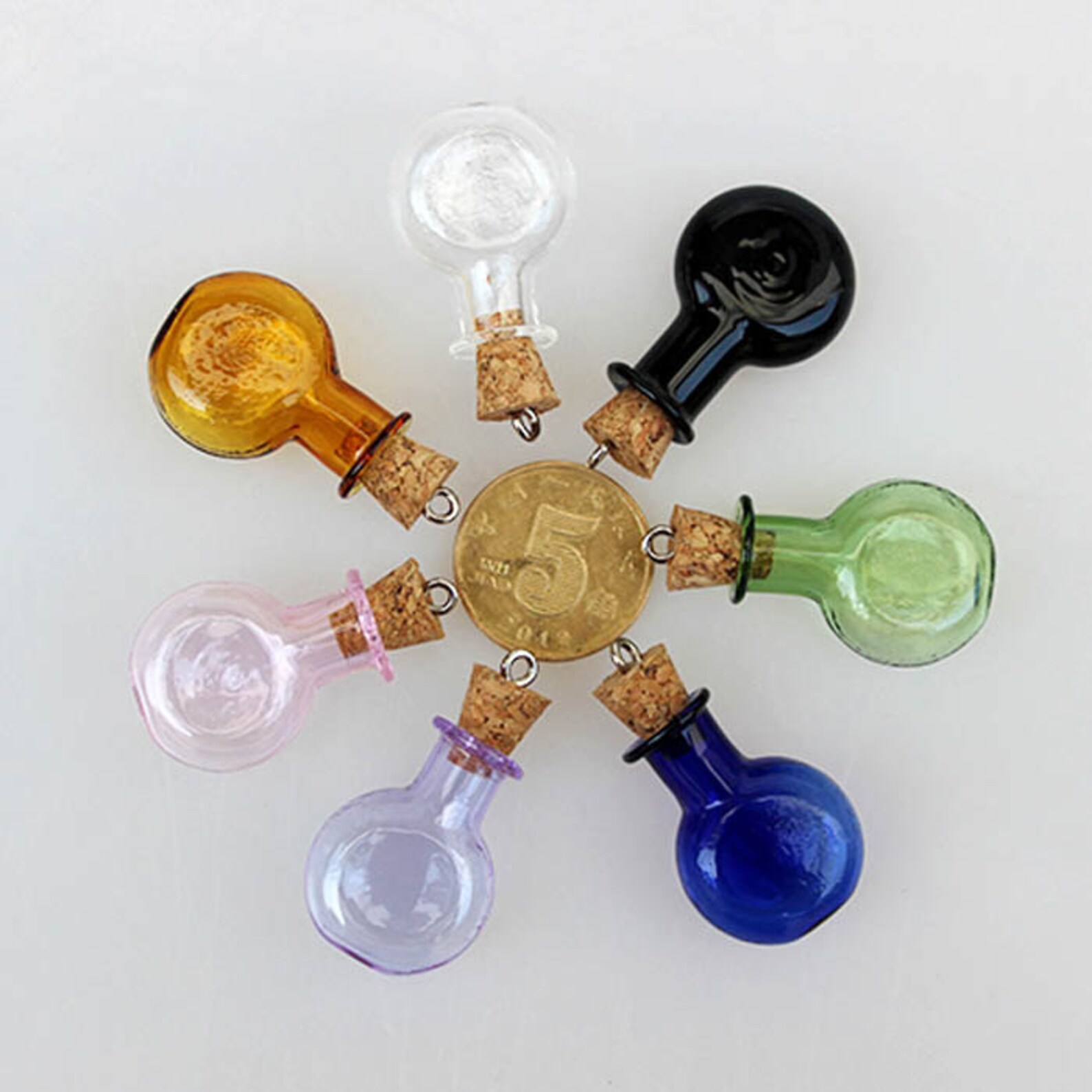 5PCS 19x25mm Oblate Ball Shape,2ml, 7colors(clear/pink/purple/blue ...