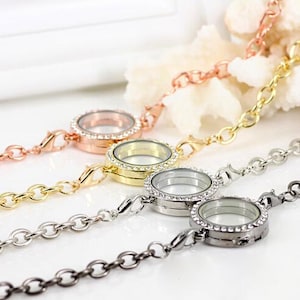 25MM Round Floating Locket Bracelet ,floating Glass Locket With ...