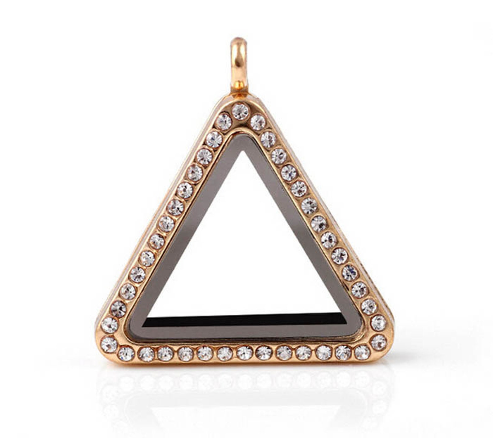 30X30MM Triangle Floating Locket Pendant With - Etsy