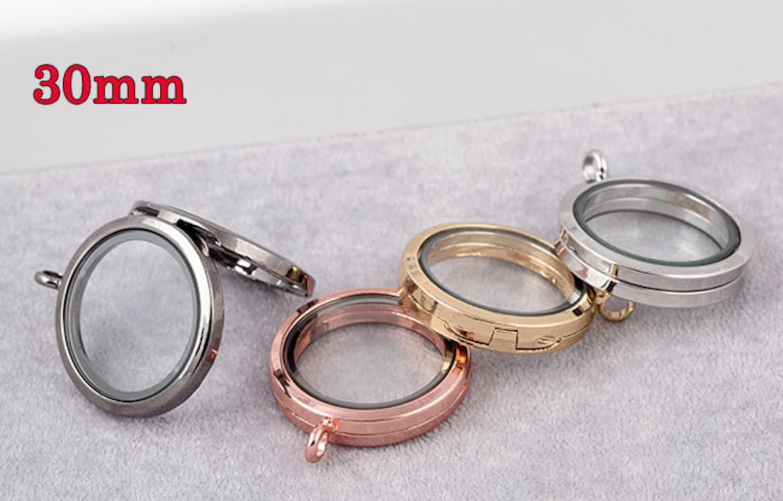 30mm Round Shape Floating Glass Locket magnet Closure Locket - Etsy