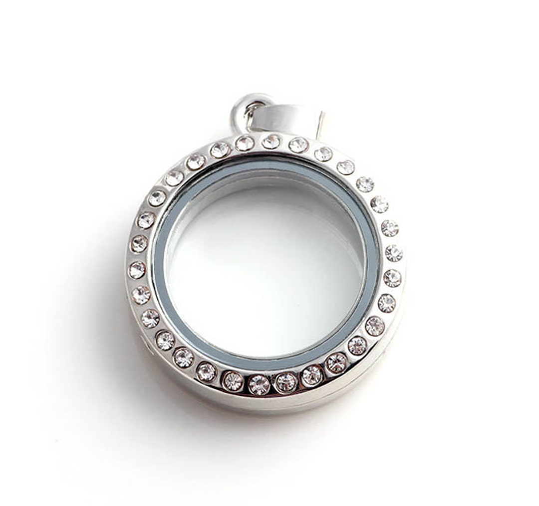 30mm Silver Round Floating Locket Pendant,floating Glass Locket With ...