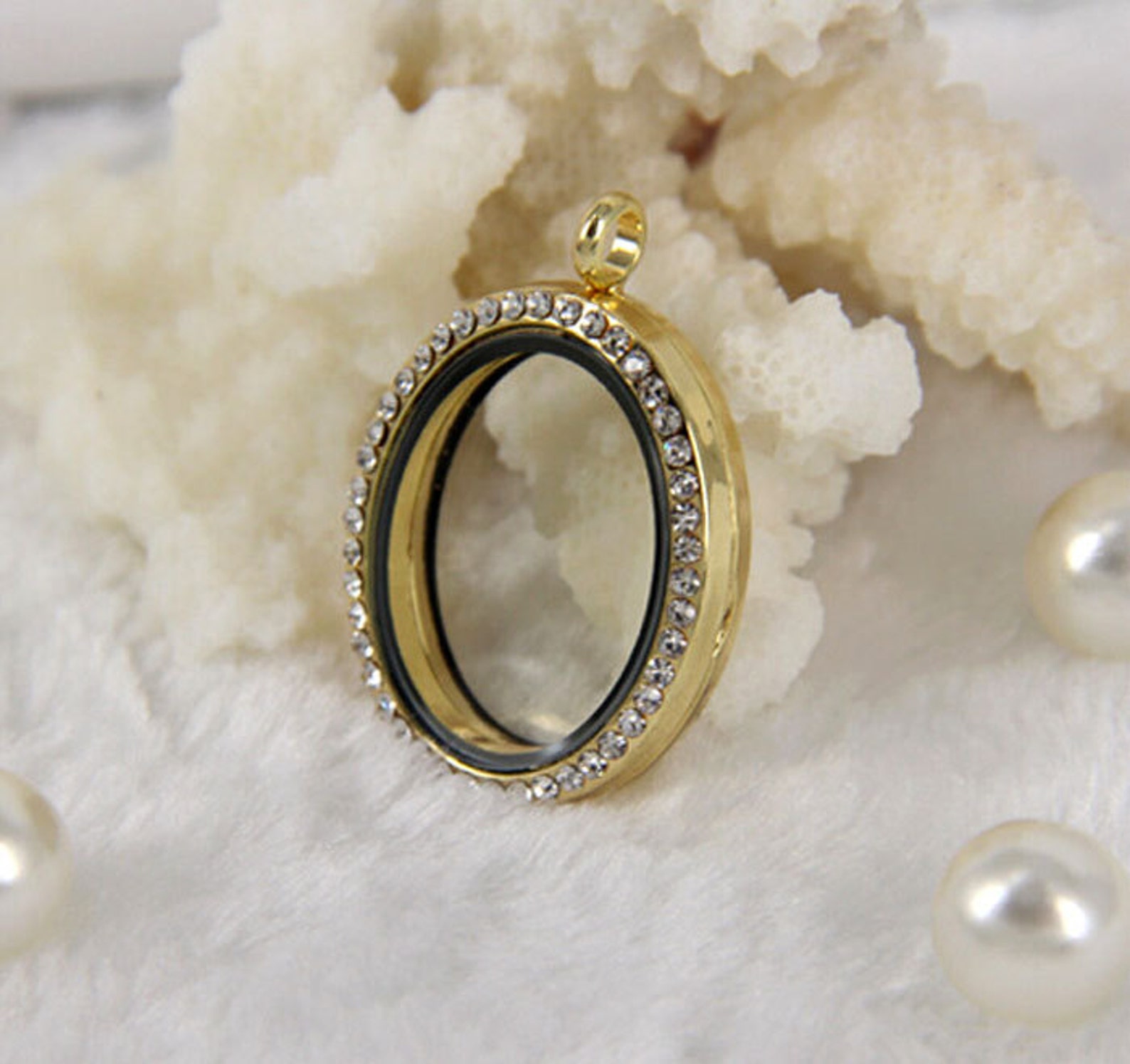 26x32 Oval Floating Locket Pendantfashion Magnet Closure - Etsy