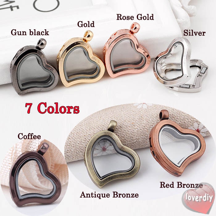 30mm Heart Smooth Floating Glass Locket 7 Colors Magnet - Etsy