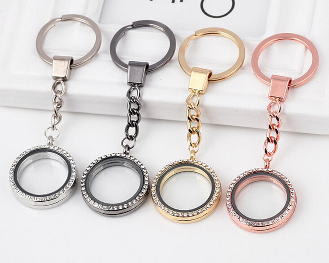 30MM Round Floating Keychain Locket ,floating Glass Locket With ...
