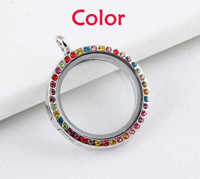 30mm Round Floating Glass Locket floating Locket Pendant With | Etsy