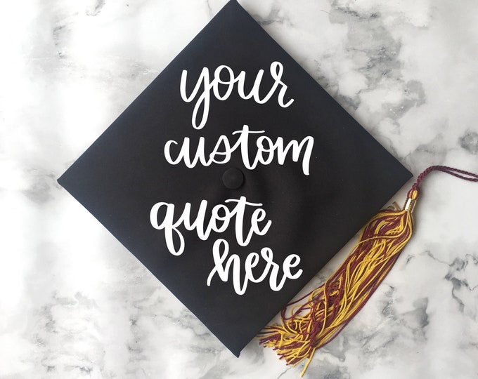 Custom Grad Cap Decal Custom Grad Cap Lettering Grad Cap | Etsy