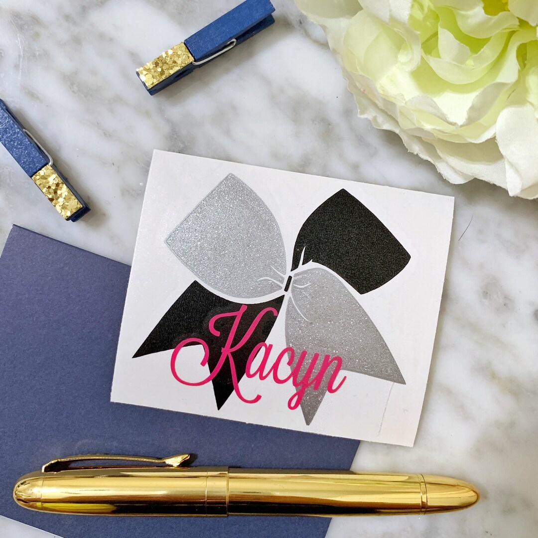 Cheer Bow Decal, Cheerleader Decal, Cheerleader Bow Decal, Cheer ...