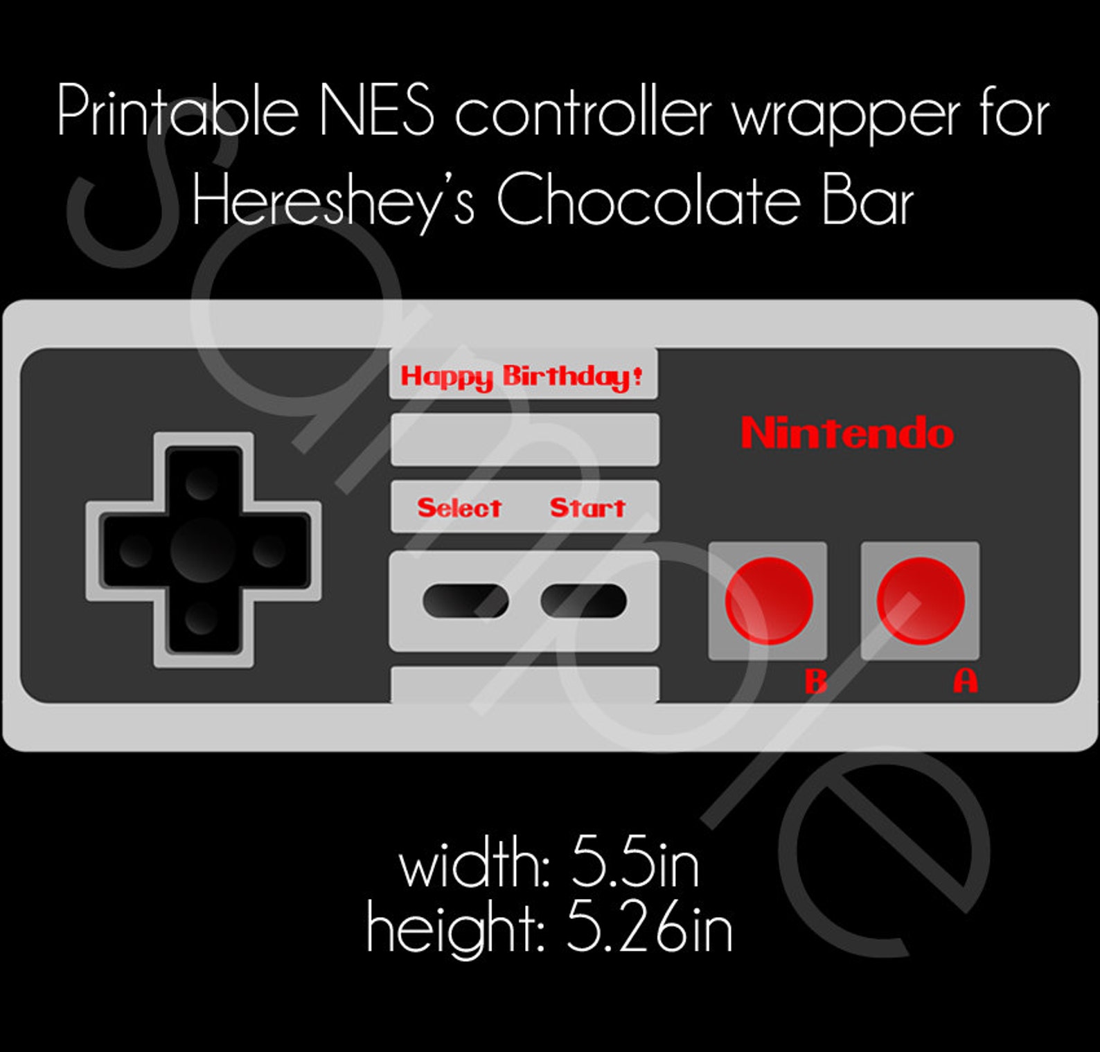 Printable Nintendo NES Controller Hershey's Chocolate Bar Wrapper ...