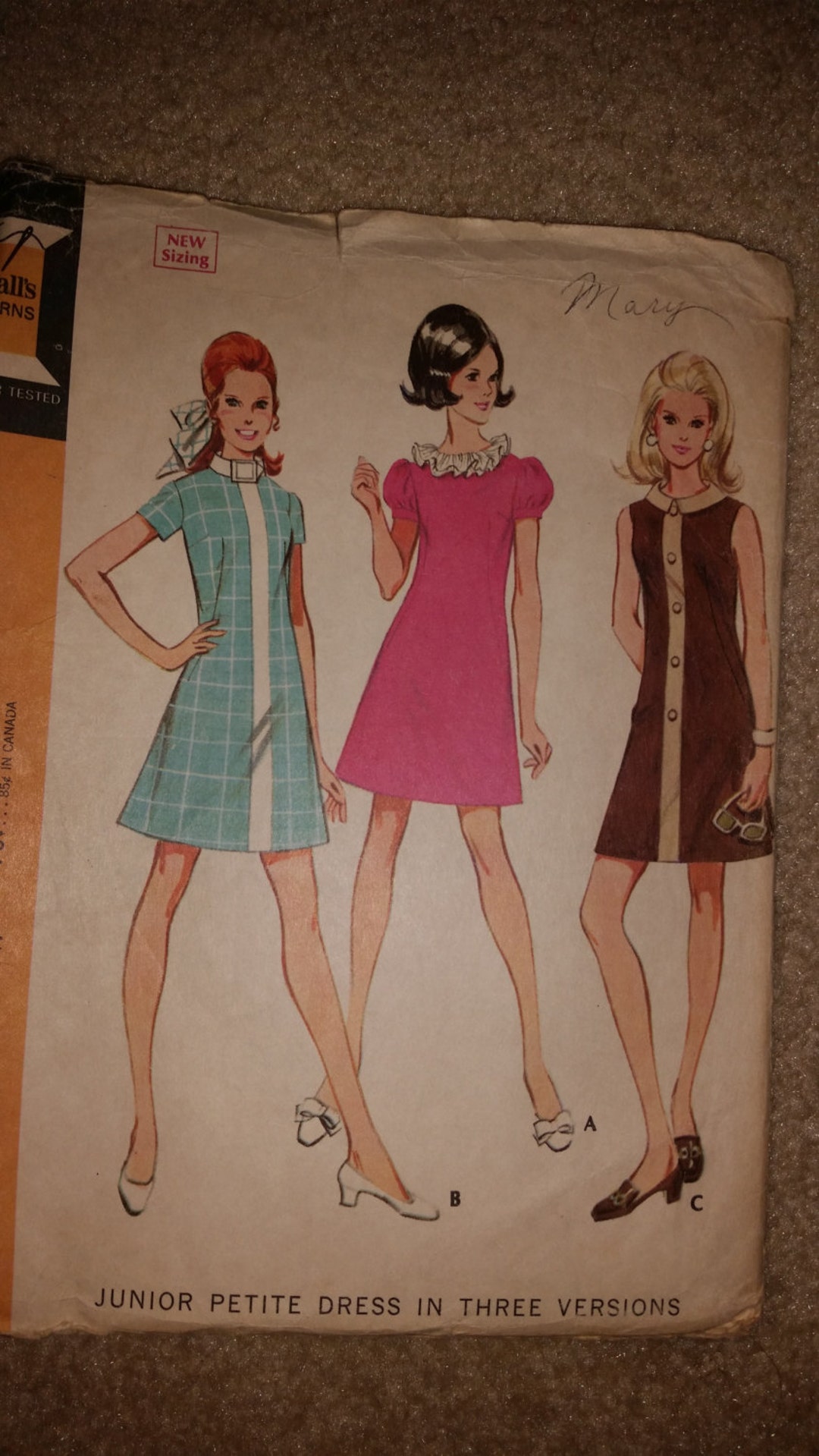 1960s Vintage Simplicity Pattern - 9616 (1969) - Petite - Junior Dress ...