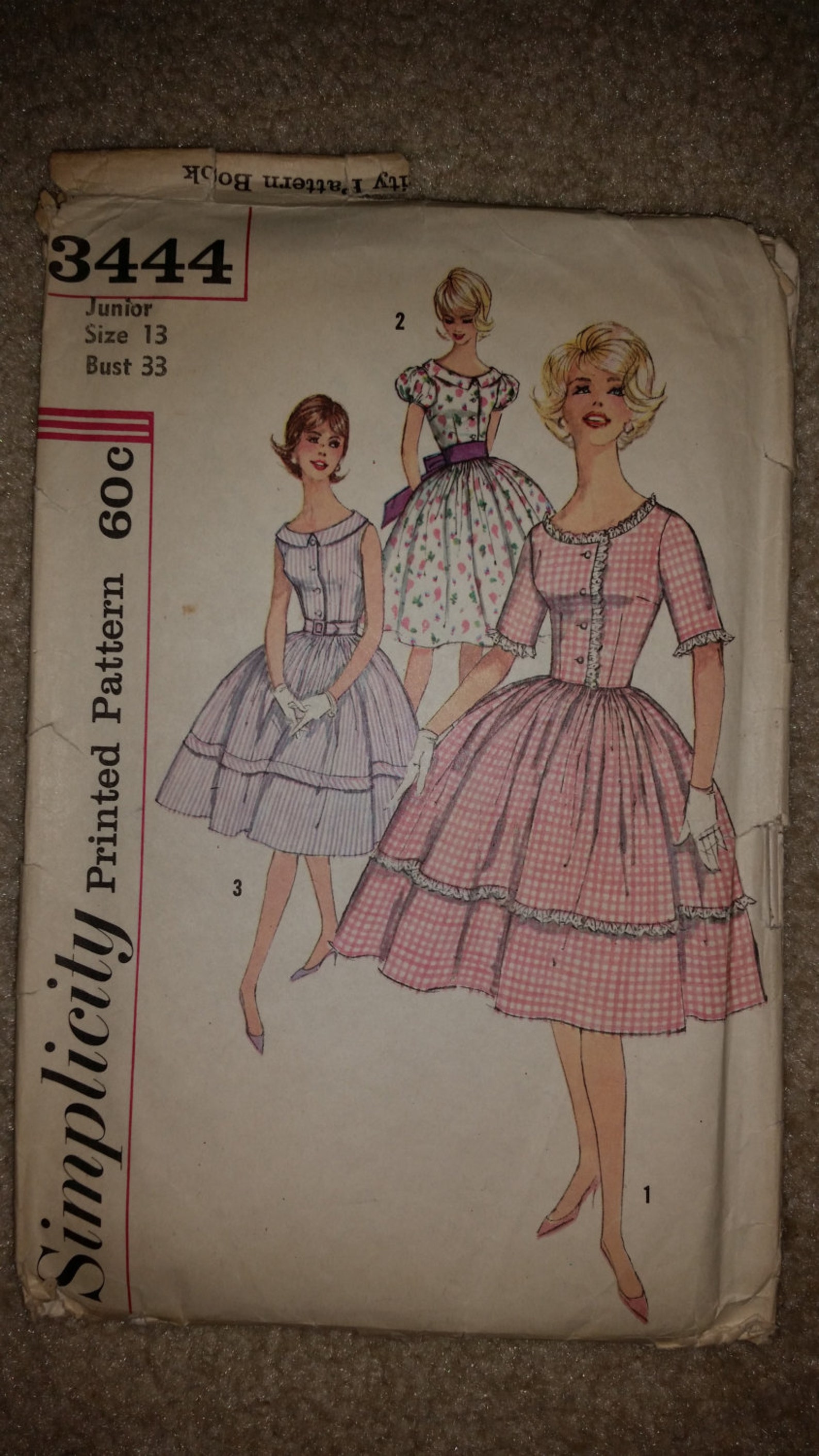 1960s Vintage Simplicity Pattern - 8090 (1960) - Dress - Size 13 Bust ...