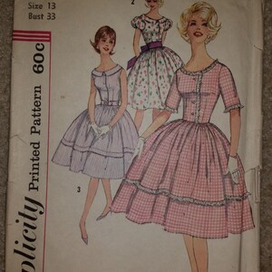 1960s Vintage Simplicity Pattern - 8090 (1960) - Dress - Size 13 Bust ...