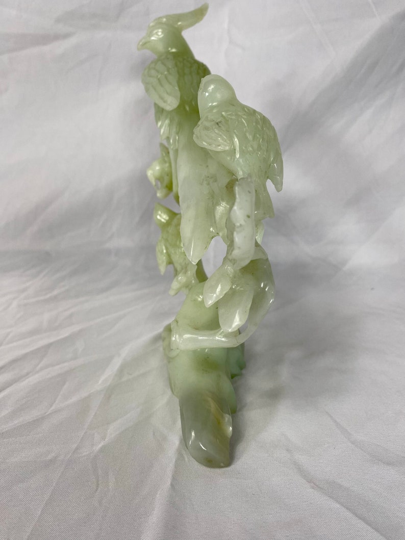 Large Vintage Chinese Bowenite jade Carving Three - Etsy