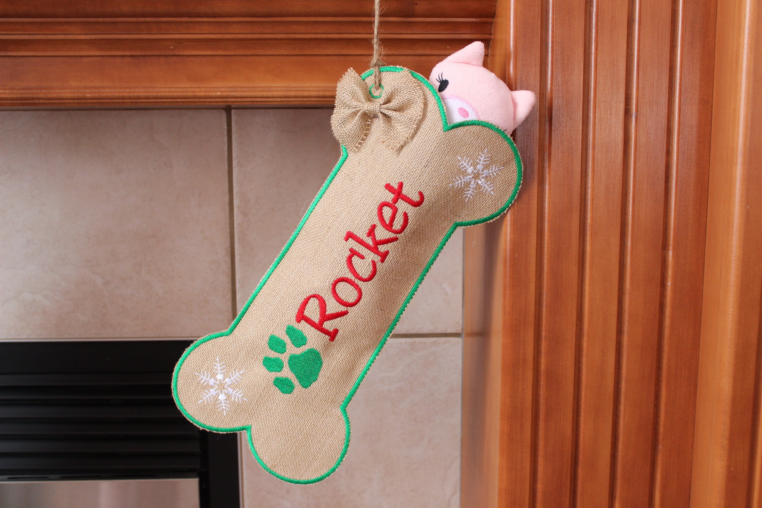 Personalized Dog Stocking, Burlap Pet Stocking, Personalized Stocking ...