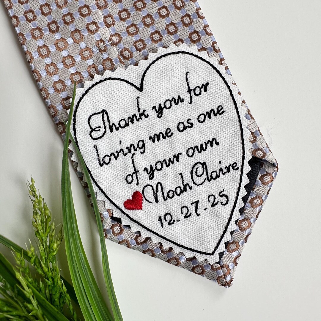Custom Stepfather of Bride Tie Patch, Personalized Embroidered Wedding ...