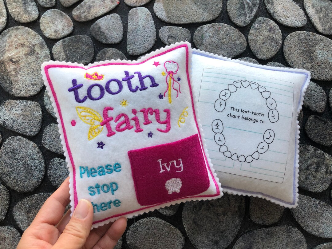 Personalized Pink & Purple Tooth Fairy Pillow With Pocket and a Tooth ...