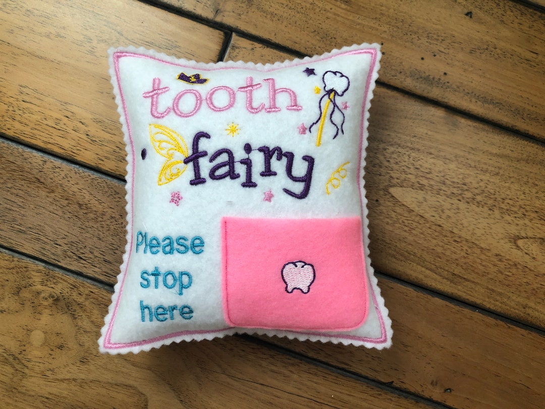 Tooth Fairy Pillow With Tooth Chart, Handmade Tooth Holder With Pocket ...