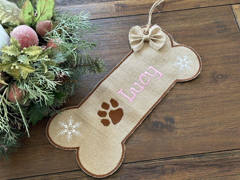Personalized Dog Stocking, Burlap Pet Stocking, Personalized Stocking ...
