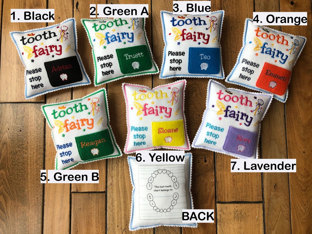 Personalized Tooth Fairy Pillow With Tooth Chart, Christmas Gift for ...