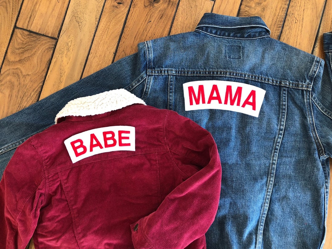 MAMA BABE Iron on Patches for Mommy and Me Matching Jackets, Dad Papa ...