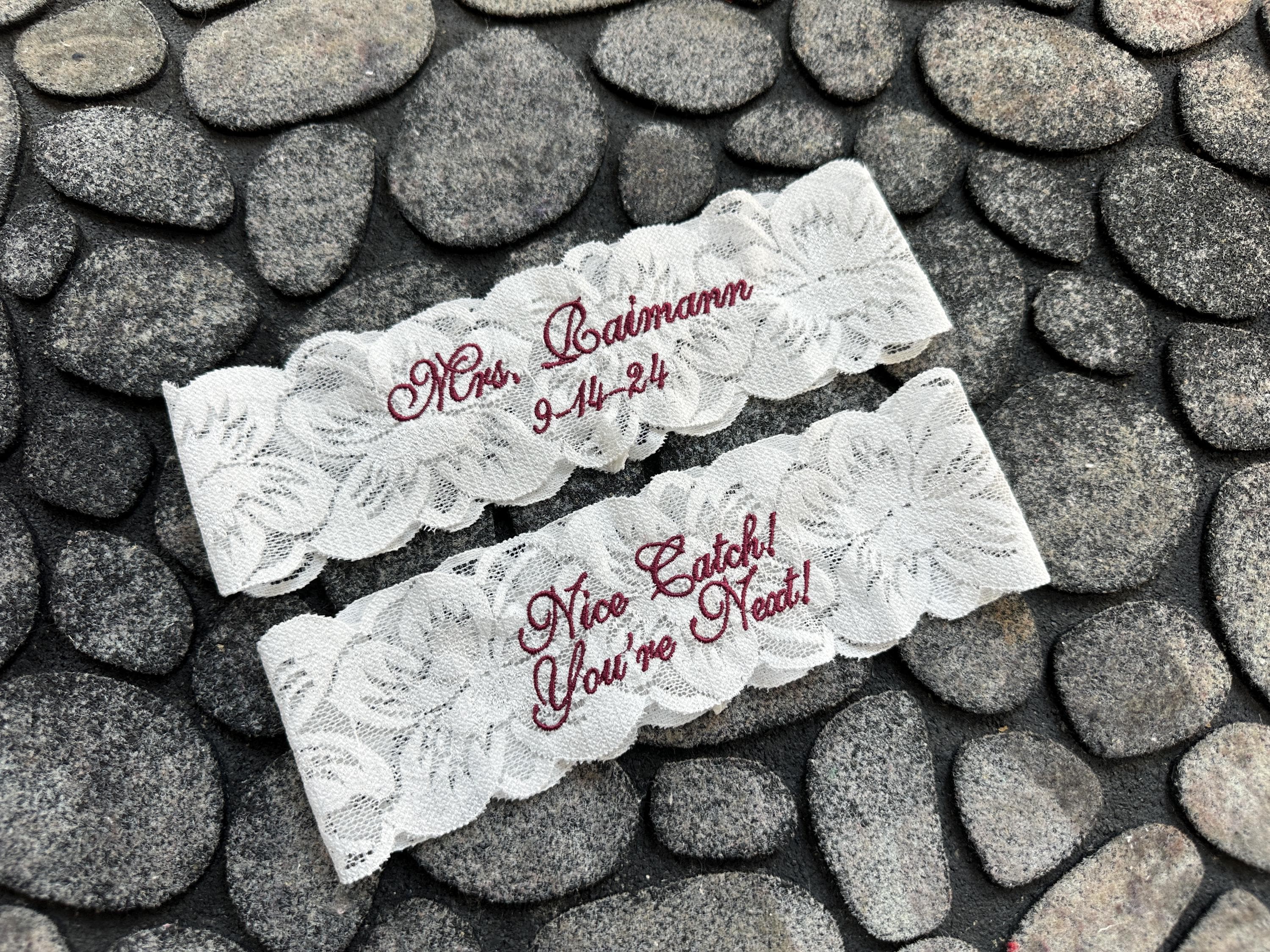 Personalized Wedding Garters for Brides, Custom Mrs Lace Garters ...