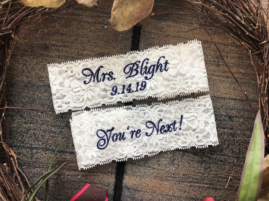 Wedding Garters, Bride Garters, Custom Mrs Monogrammed Garters, Bride ...