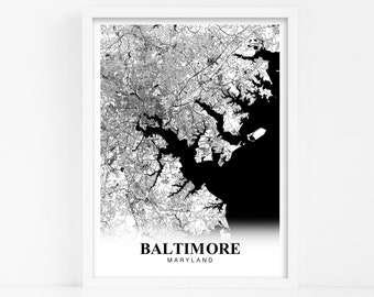 Baltimore Map Printable - Etsy