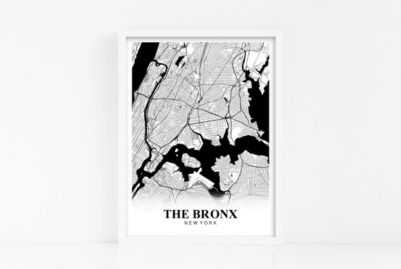 The Bronx Map Print New York Map the Bronx Map the Bronx - Etsy