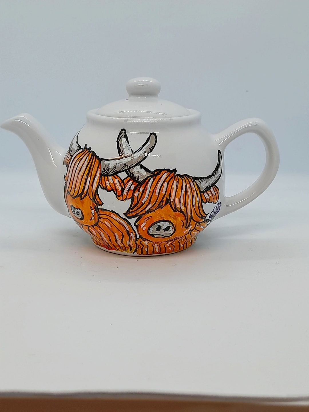 Hairy Coo Teapot, Porcelain Teapot, 15oz Teapot, 2cup Teapot, Hairy Coo ...