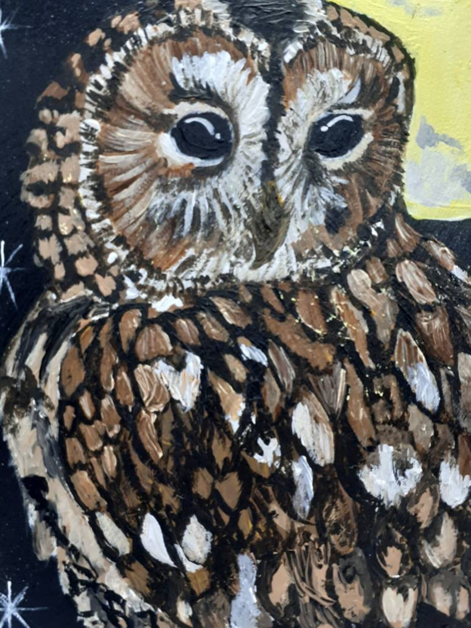 Hand Painted Owl Slate Wall Hanging Owl Art Original - Etsy