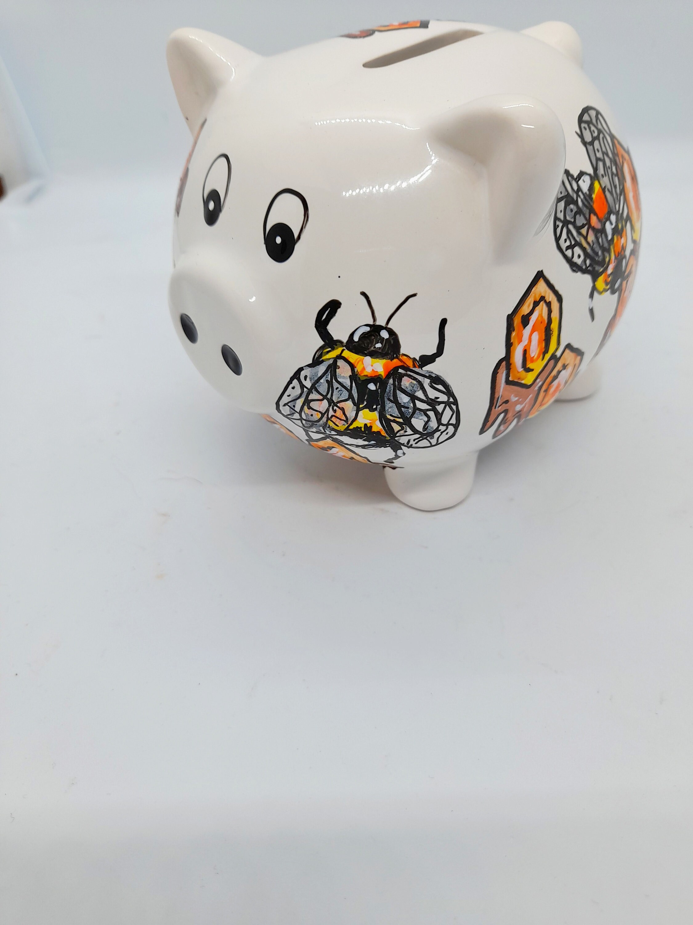 Honey Bee Piggy Bank Hand Painted Ceramic Piggy Bee Piggy - Etsy