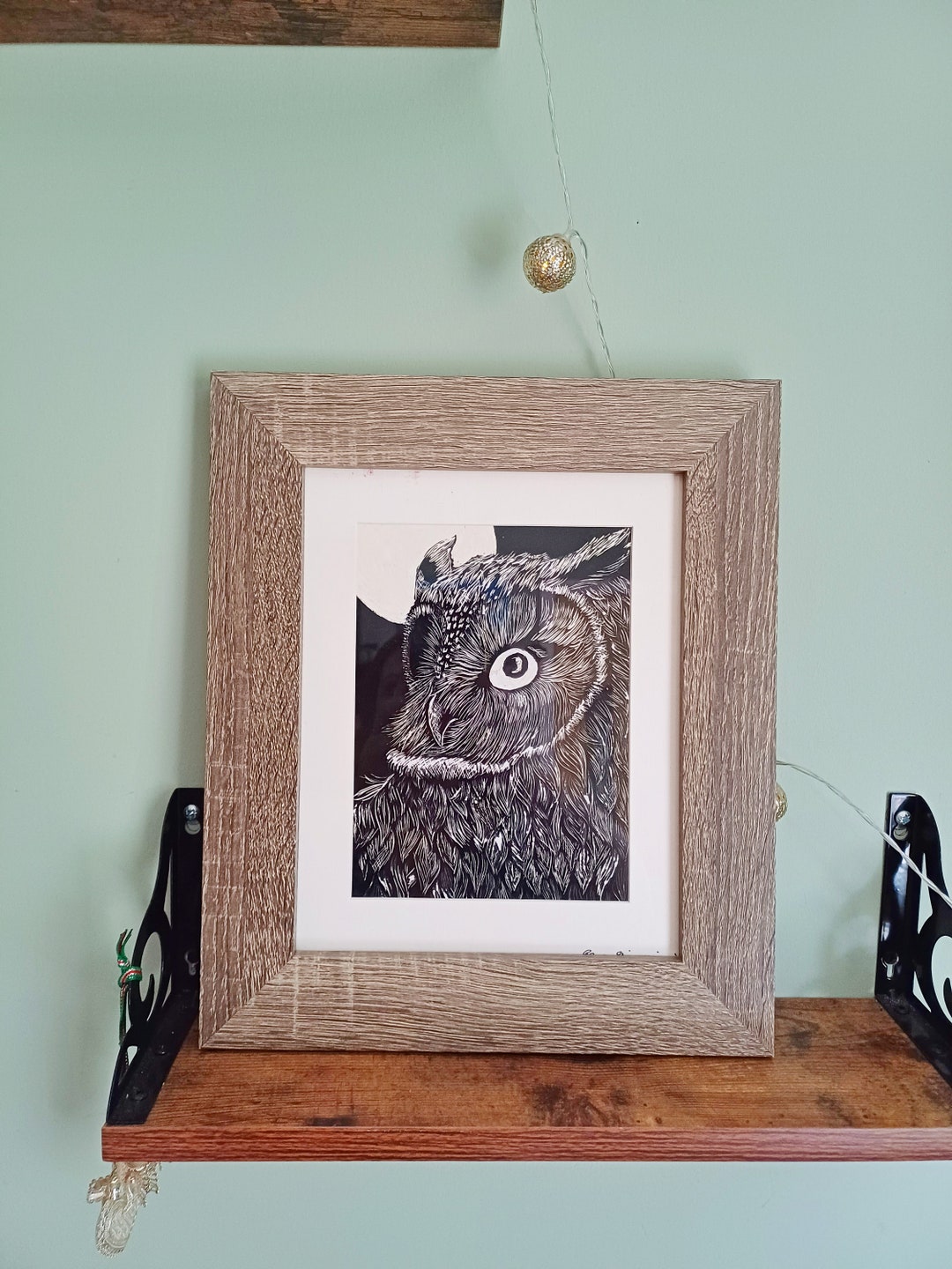 Original Scraper Board Artwork , Owl Art, Owl Lovers Gift, One of a ...