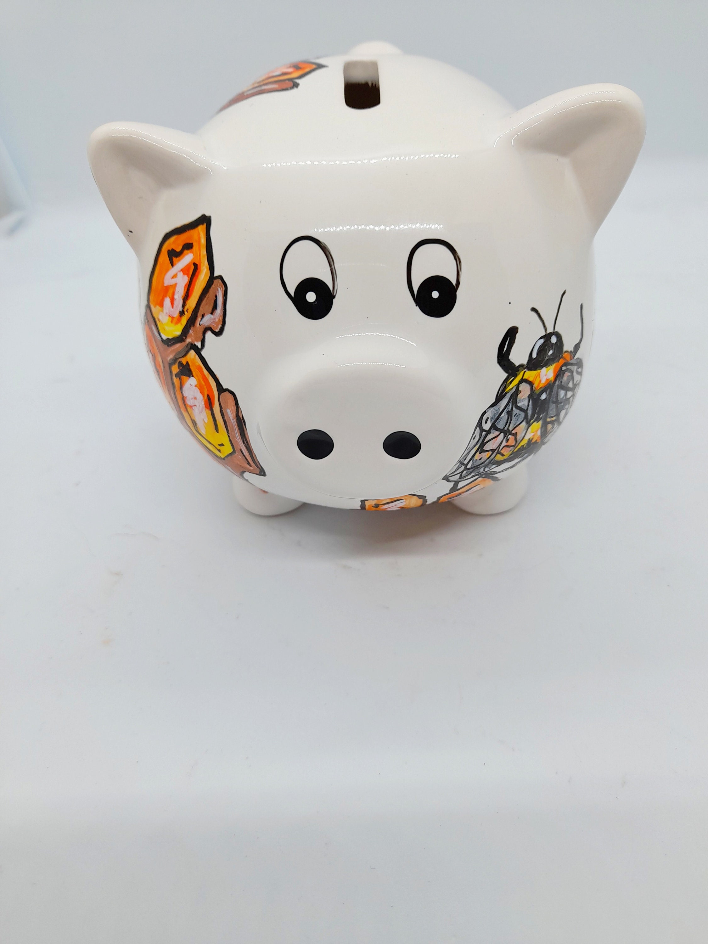 Honey Bee Piggy Bank Hand Painted Ceramic Piggy Bee Piggy - Etsy