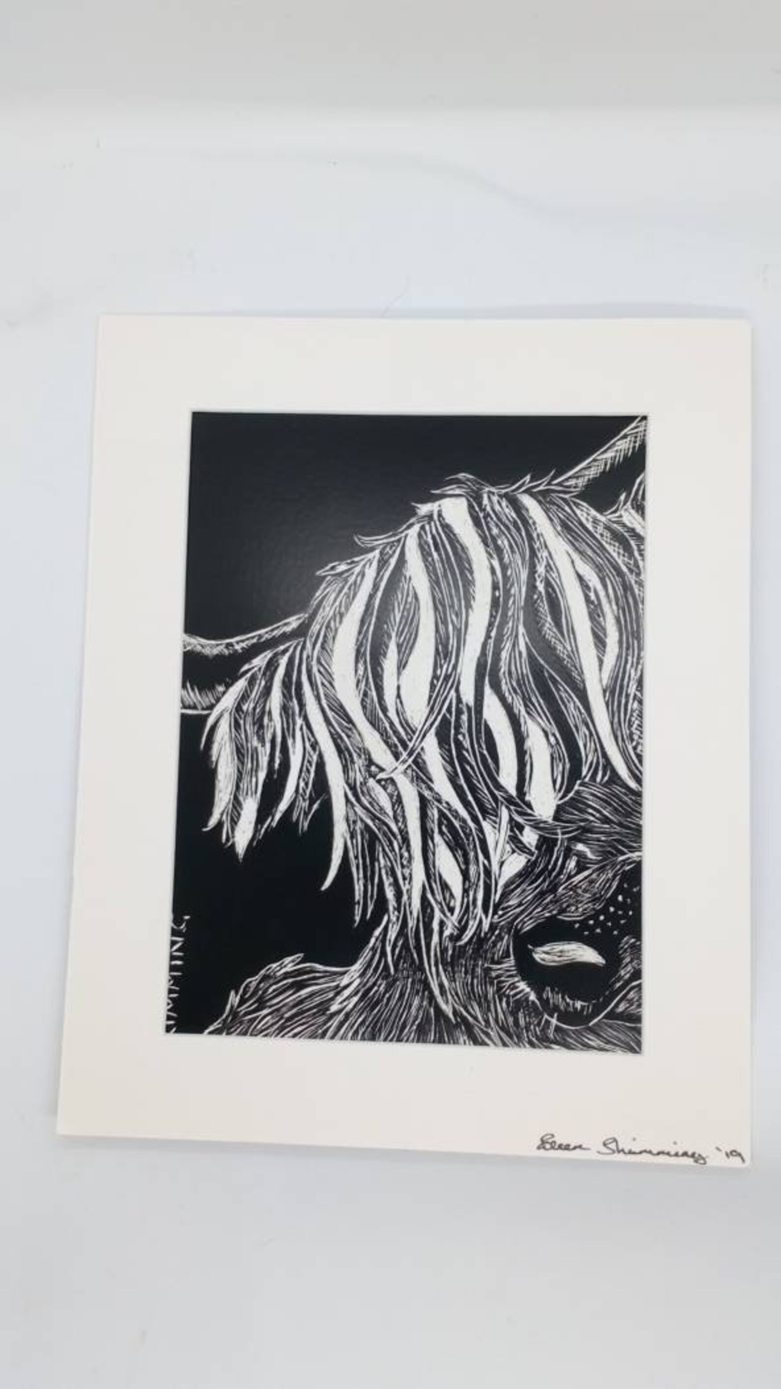 Original Scraper Board Etching Hairy Coo Art Highland Cow - Etsy