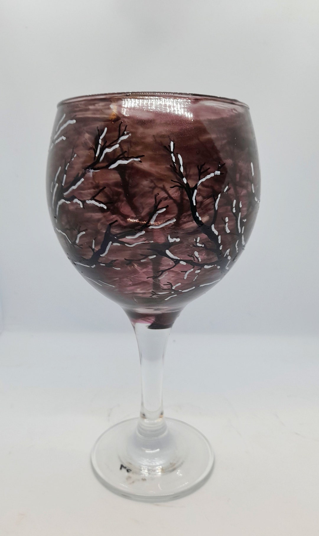 Gothic Tree Hand Painted Gin Glass, Alternative Art, Goth Art,spooky ...