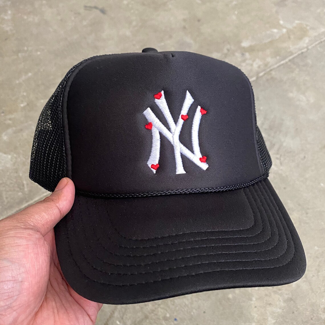 NY Trucker Hat New York Baseball Hat Cap Hearts - Etsy