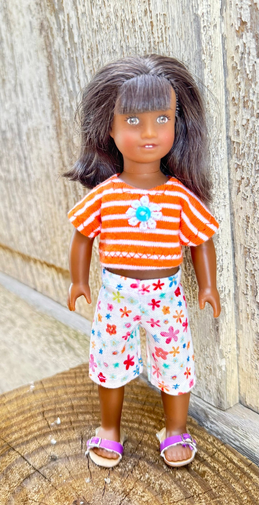 6 Mini Doll Clothes: Clam-digger Shorts and Crop Top - Etsy
