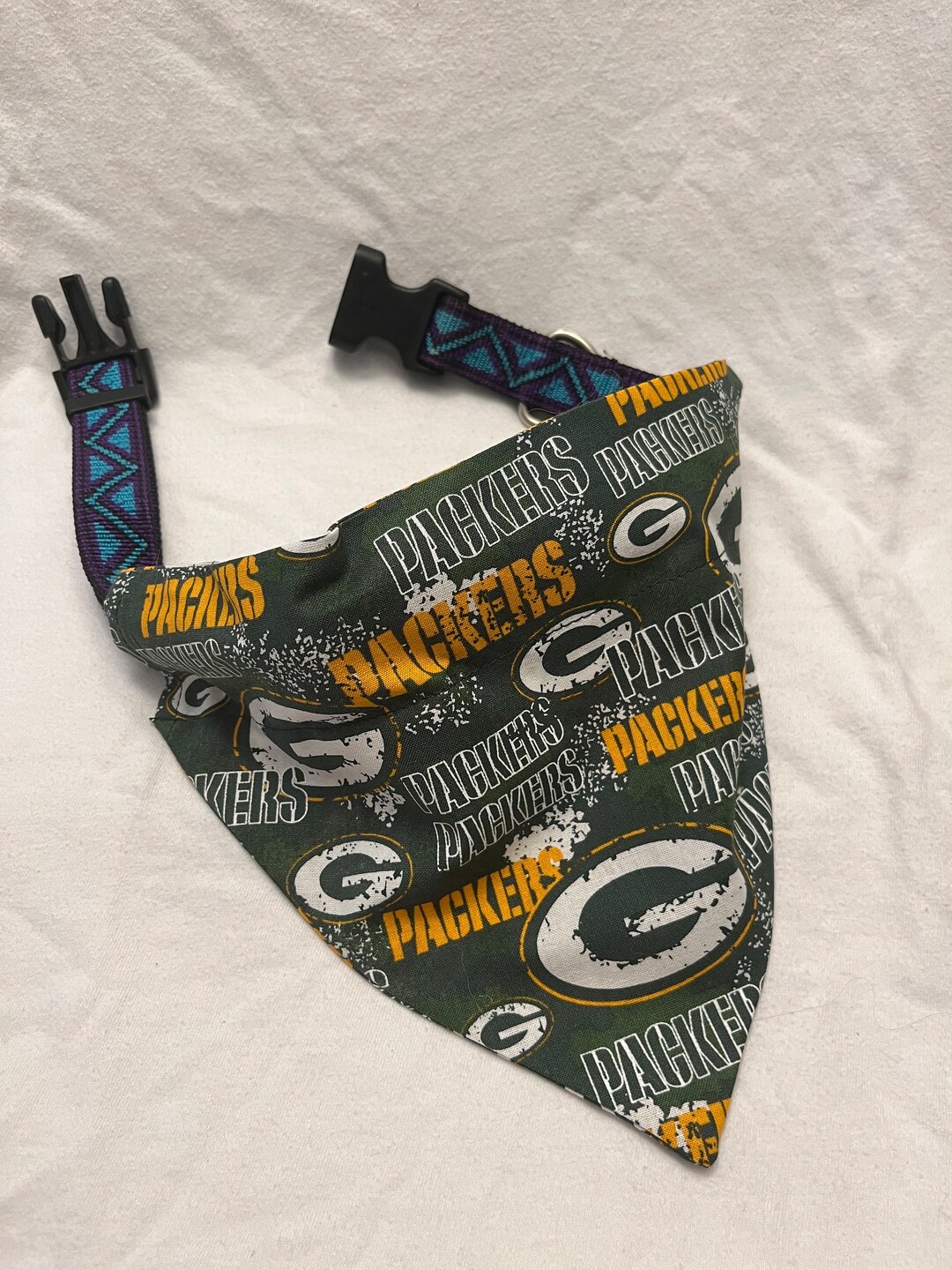 Green Bay Packers Dog Bandana/over the Collar Dog Bandana/dog Scarf - Etsy