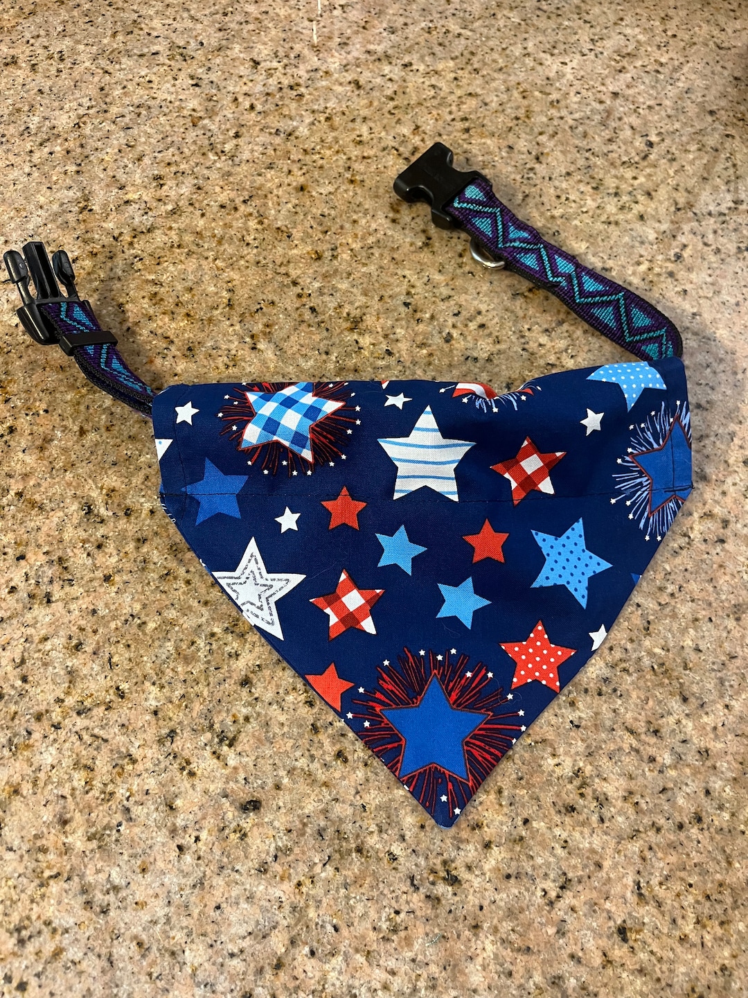 Patriotic Dog Bandana. Memorial Day. 4th of July Dog Bandana. Over the ...